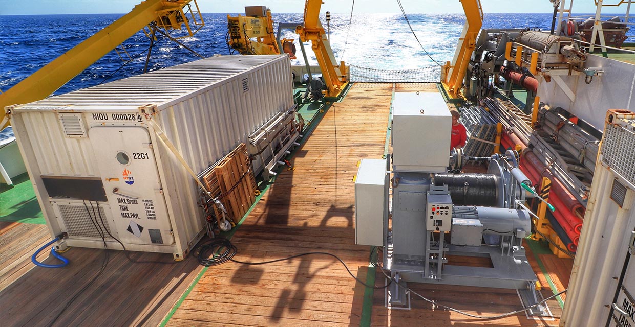 Deck Machinery for research vessels - DMT Marine Equipment